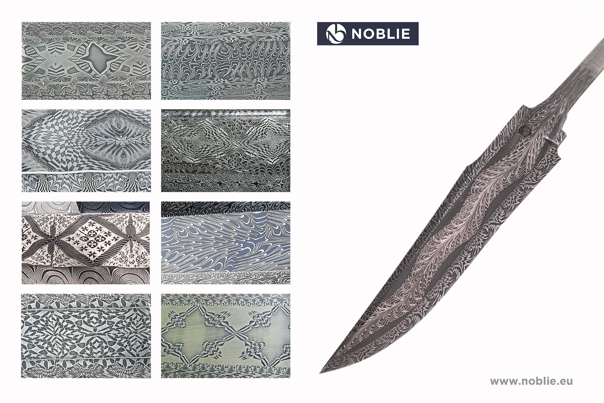 Mosaic Damascus Patterns - How it's Made - Noblie
